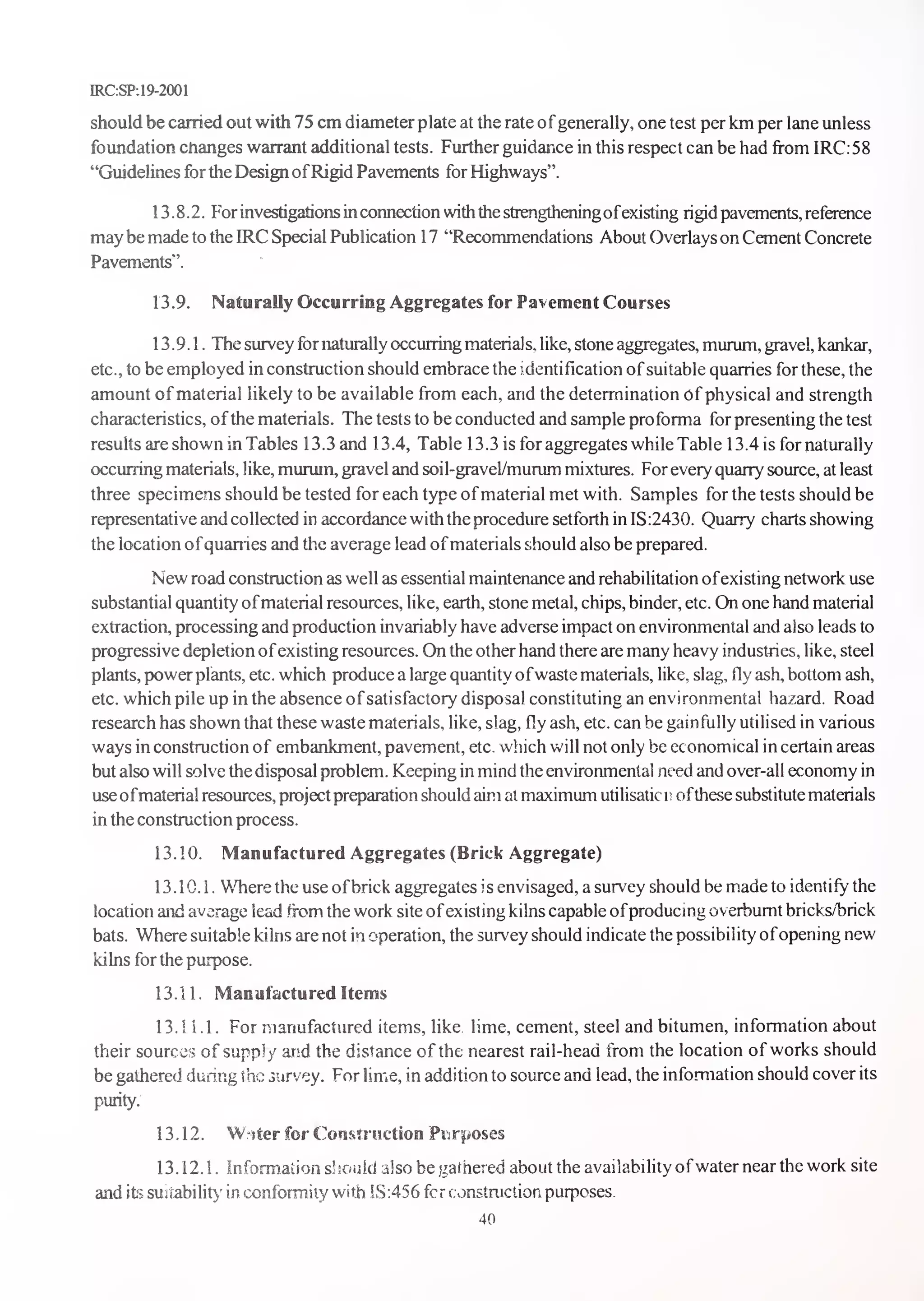 IRC.SP.19-2001 - MANUAL FOR SURVEY, INVESTIGATION AND PREPARATION OF ROAD PROJECTS | PDF