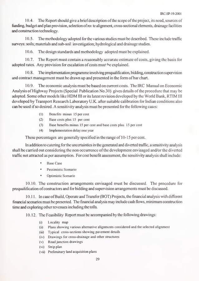 IRC.SP.19-2001 - MANUAL FOR SURVEY, INVESTIGATION AND PREPARATION OF ROAD PROJECTS | PDF