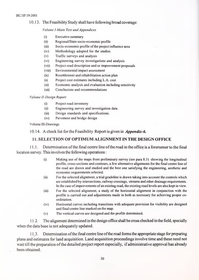 IRC.SP.19-2001 - MANUAL FOR SURVEY, INVESTIGATION AND PREPARATION OF ROAD PROJECTS | PDF