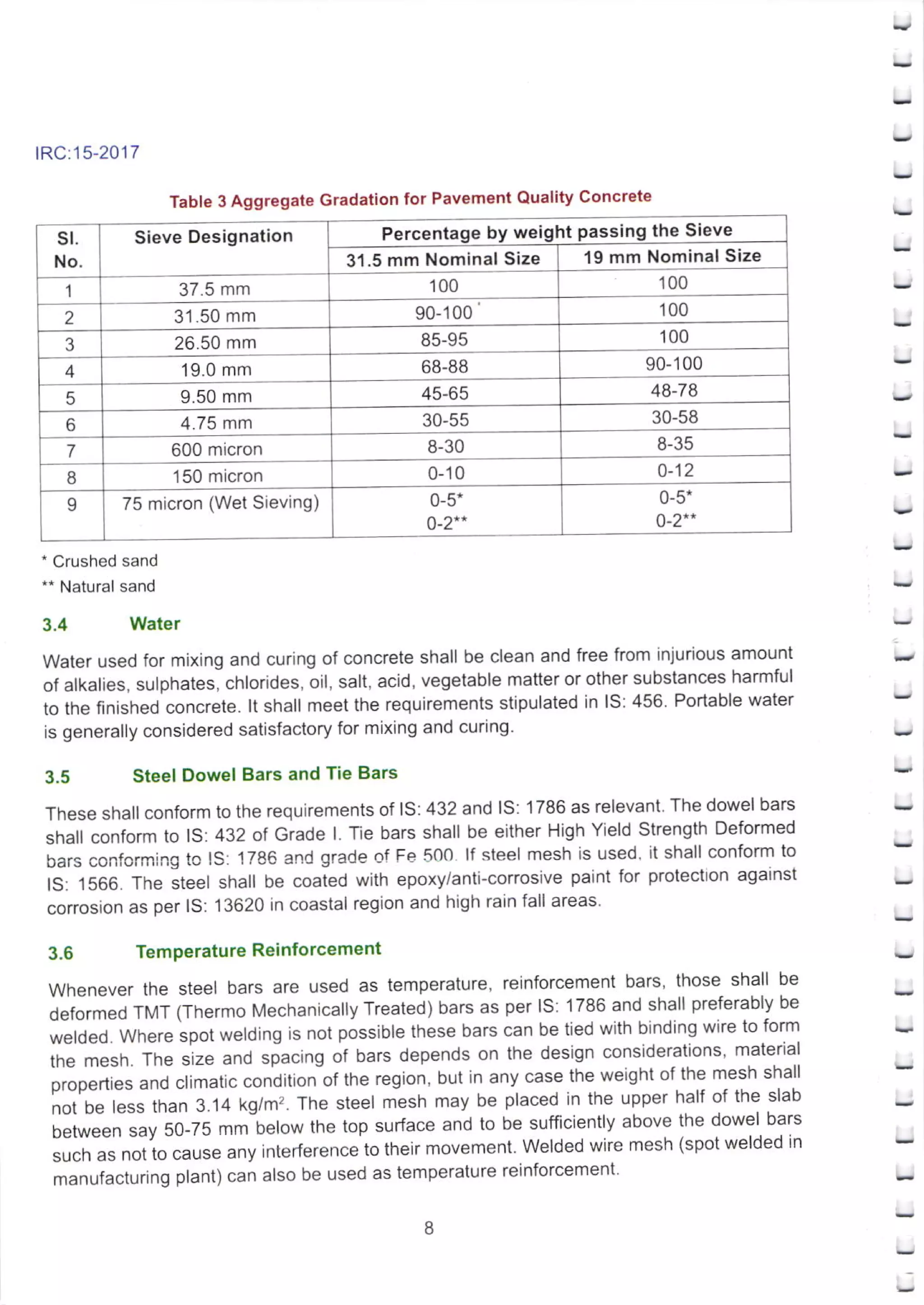 IRC:15-2017 CODE OF PRACTICE FOR CONSTRUCTION OF JOINTED PLAIN CONCRETE ...