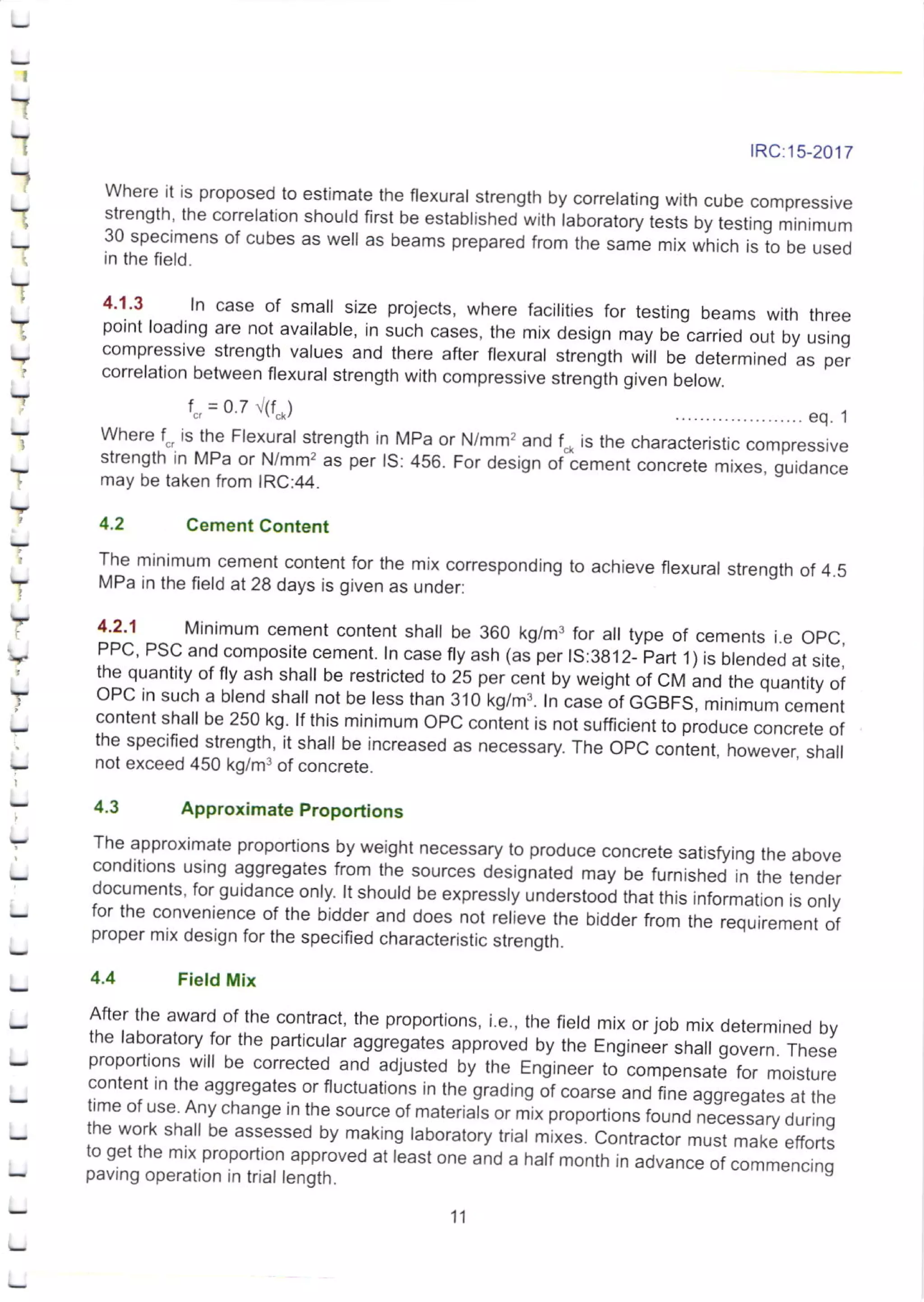 IRC:15-2017 CODE OF PRACTICE FOR CONSTRUCTION OF JOINTED PLAIN CONCRETE ...