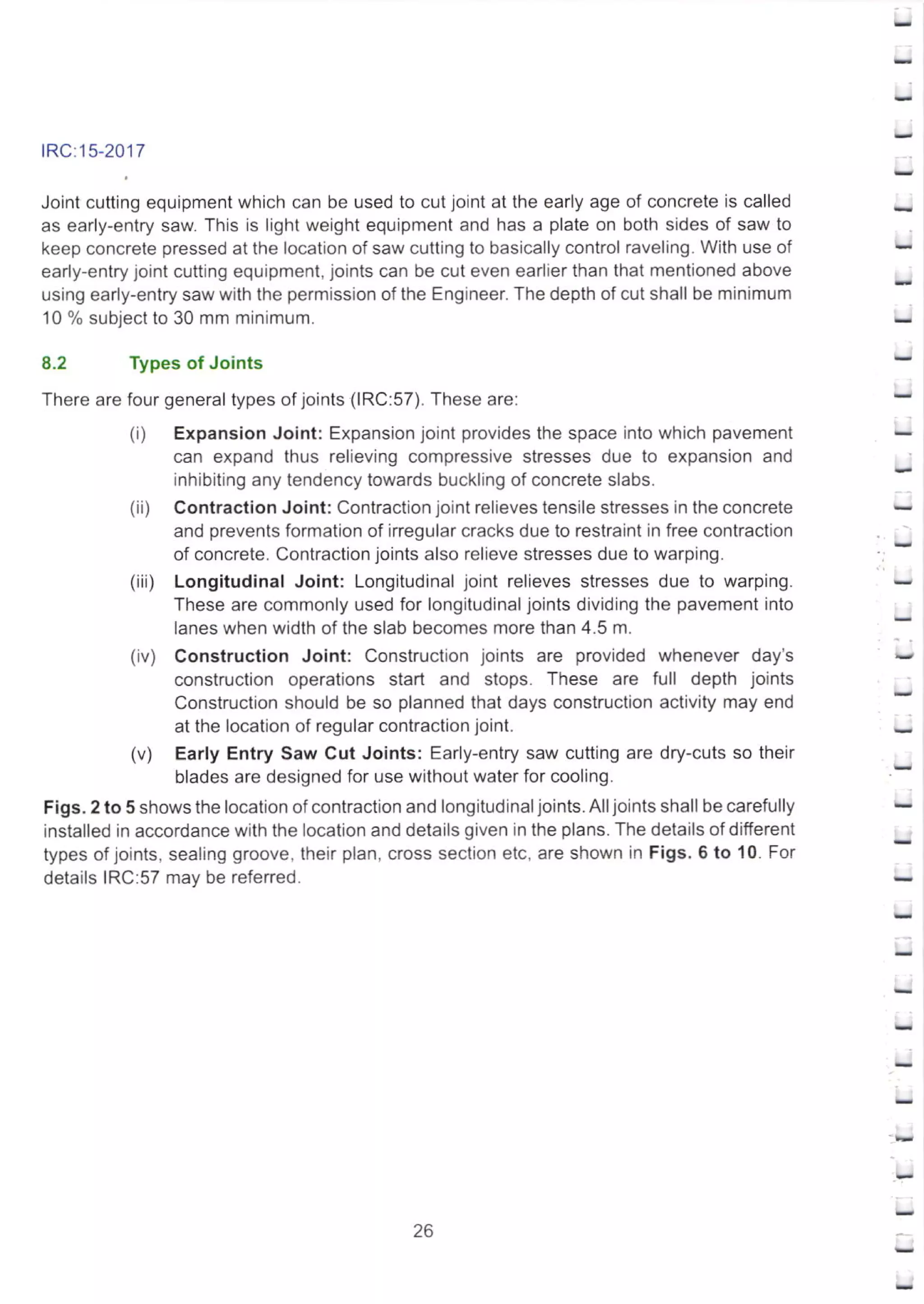 IRC:15-2017 CODE OF PRACTICE FOR CONSTRUCTION OF JOINTED PLAIN CONCRETE ...