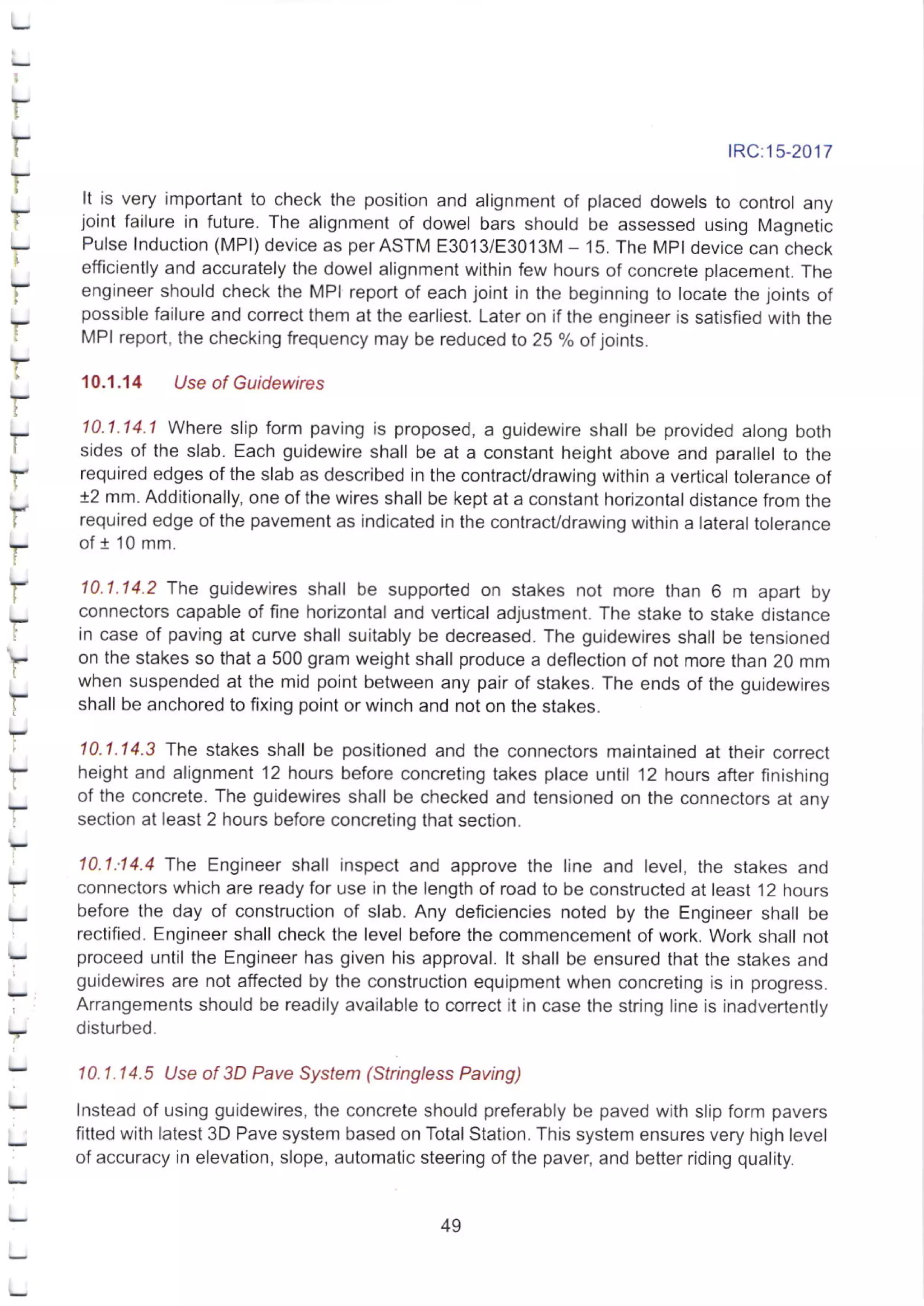 IRC:15-2017 CODE OF PRACTICE FOR CONSTRUCTION OF JOINTED PLAIN CONCRETE ...