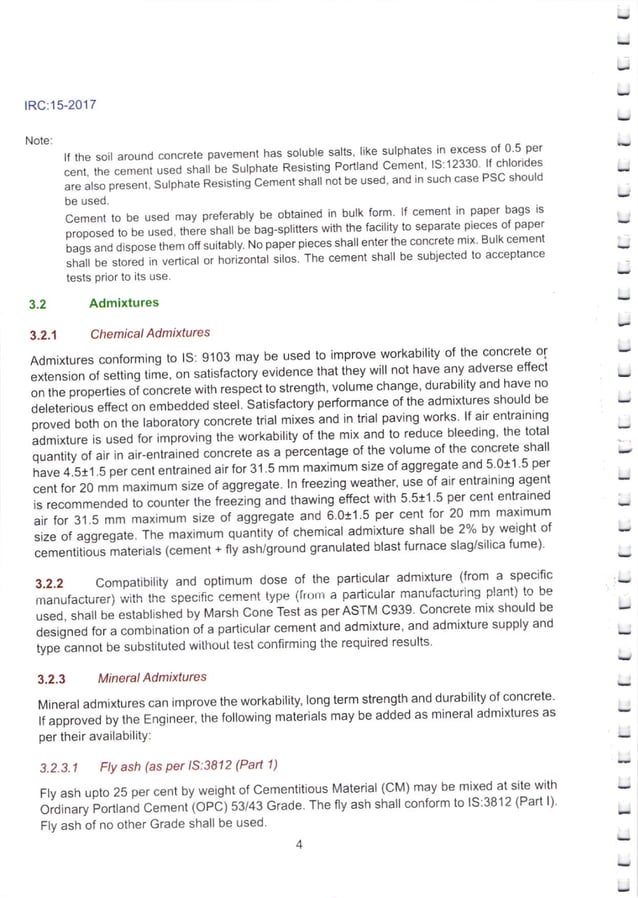 IRC:15-2017 CODE OF PRACTICE FOR CONSTRUCTION OF JOINTED PLAIN CONCRETE PAVEMENTS | PDF