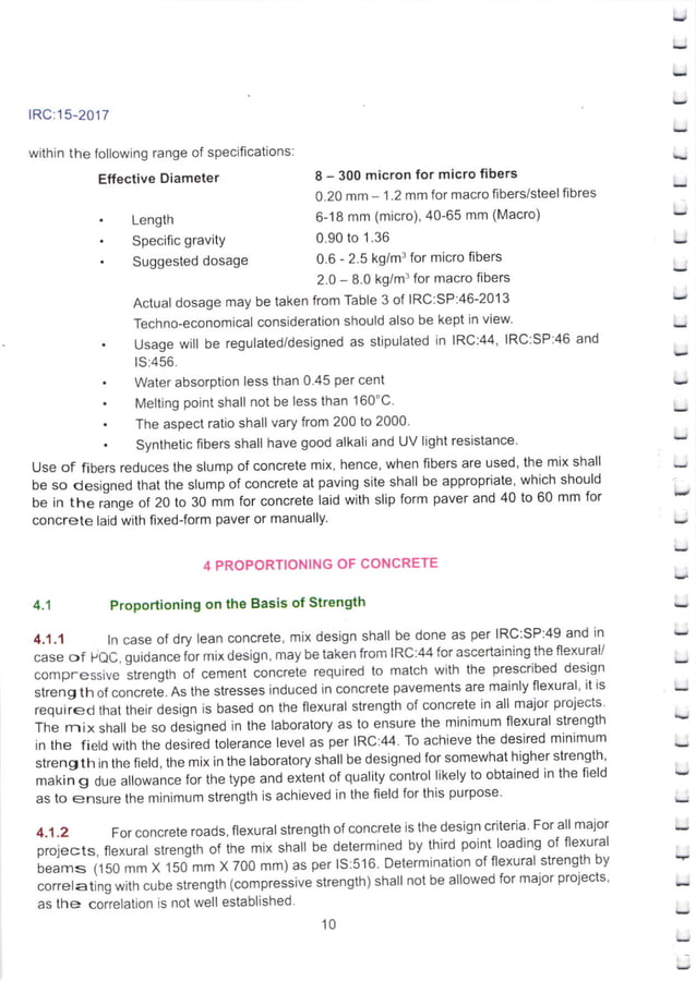 IRC:15-2017 CODE OF PRACTICE FOR CONSTRUCTION OF JOINTED PLAIN CONCRETE PAVEMENTS | PDF