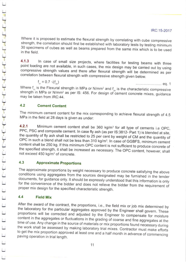 IRC:15-2017 CODE OF PRACTICE FOR CONSTRUCTION OF JOINTED PLAIN CONCRETE PAVEMENTS | PDF