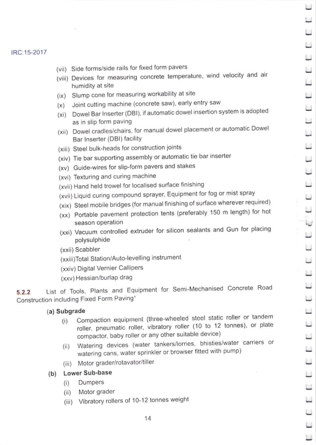 IRC:15-2017 CODE OF PRACTICE FOR CONSTRUCTION OF JOINTED PLAIN CONCRETE PAVEMENTS | PDF
