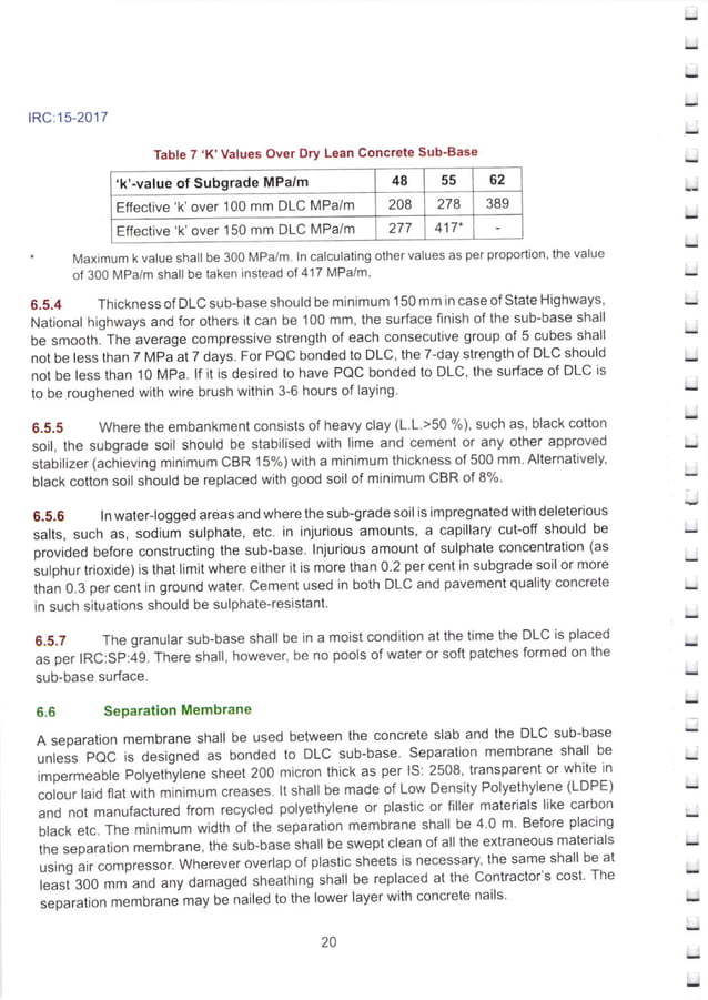 IRC:15-2017 CODE OF PRACTICE FOR CONSTRUCTION OF JOINTED PLAIN CONCRETE PAVEMENTS | PDF