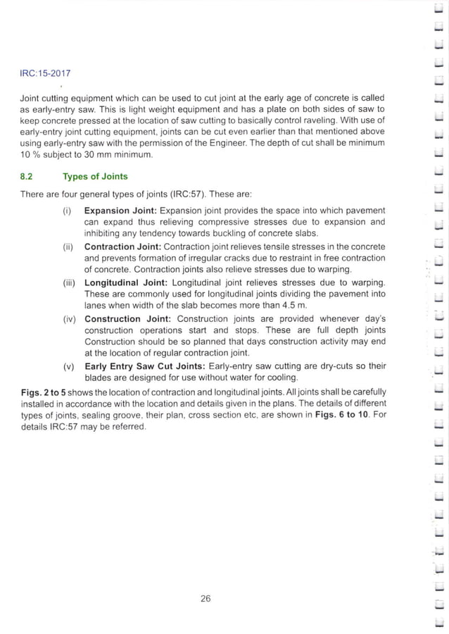 IRC:15-2017 CODE OF PRACTICE FOR CONSTRUCTION OF JOINTED PLAIN CONCRETE PAVEMENTS | PDF
