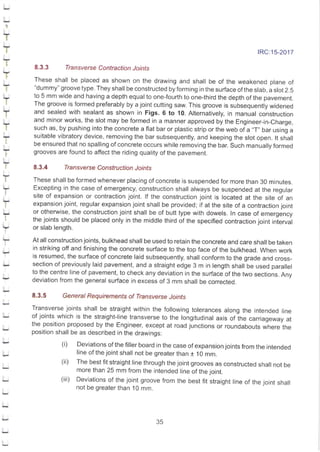 IRC:15-2017 CODE OF PRACTICE FOR CONSTRUCTION OF JOINTED PLAIN CONCRETE ...