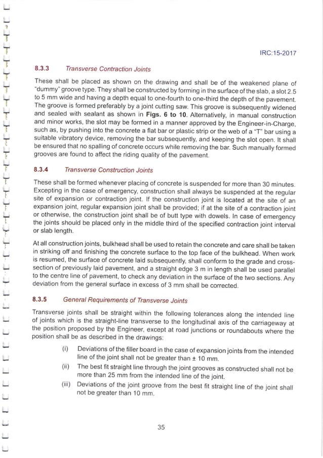 IRC:15-2017 CODE OF PRACTICE FOR CONSTRUCTION OF JOINTED PLAIN CONCRETE PAVEMENTS | PDF