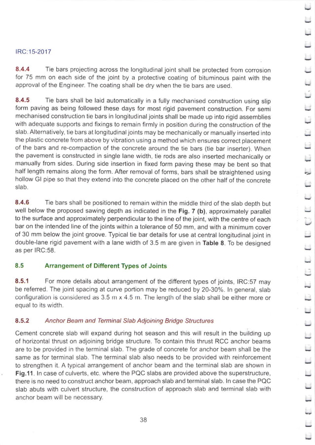 IRC:15-2017 CODE OF PRACTICE FOR CONSTRUCTION OF JOINTED PLAIN CONCRETE PAVEMENTS | PDF