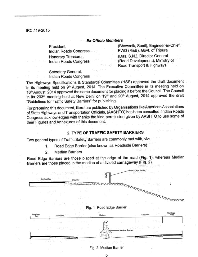 IRC:119-2015 GUIDELINES FOR TRAFFIC SAFETY BARRIERS | PDF