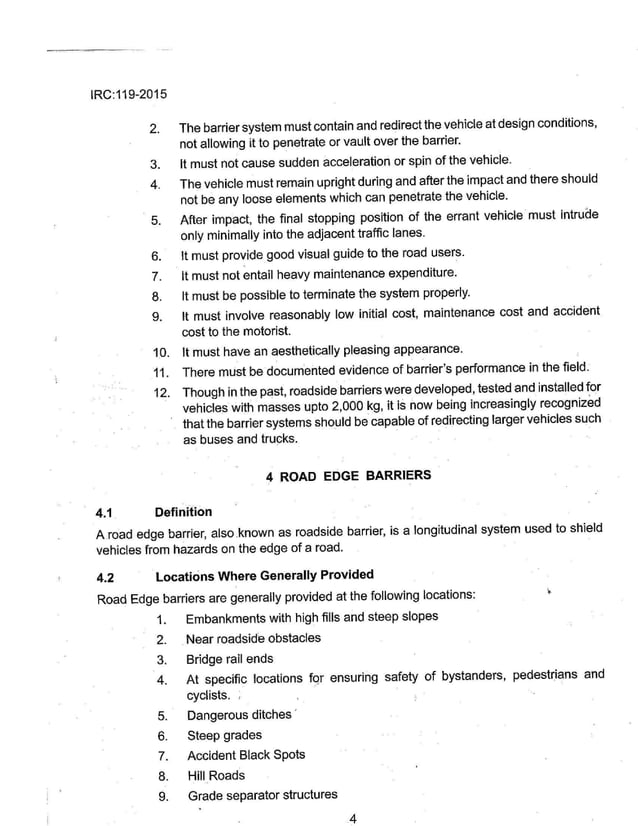 IRC:119-2015 GUIDELINES FOR TRAFFIC SAFETY BARRIERS | PDF