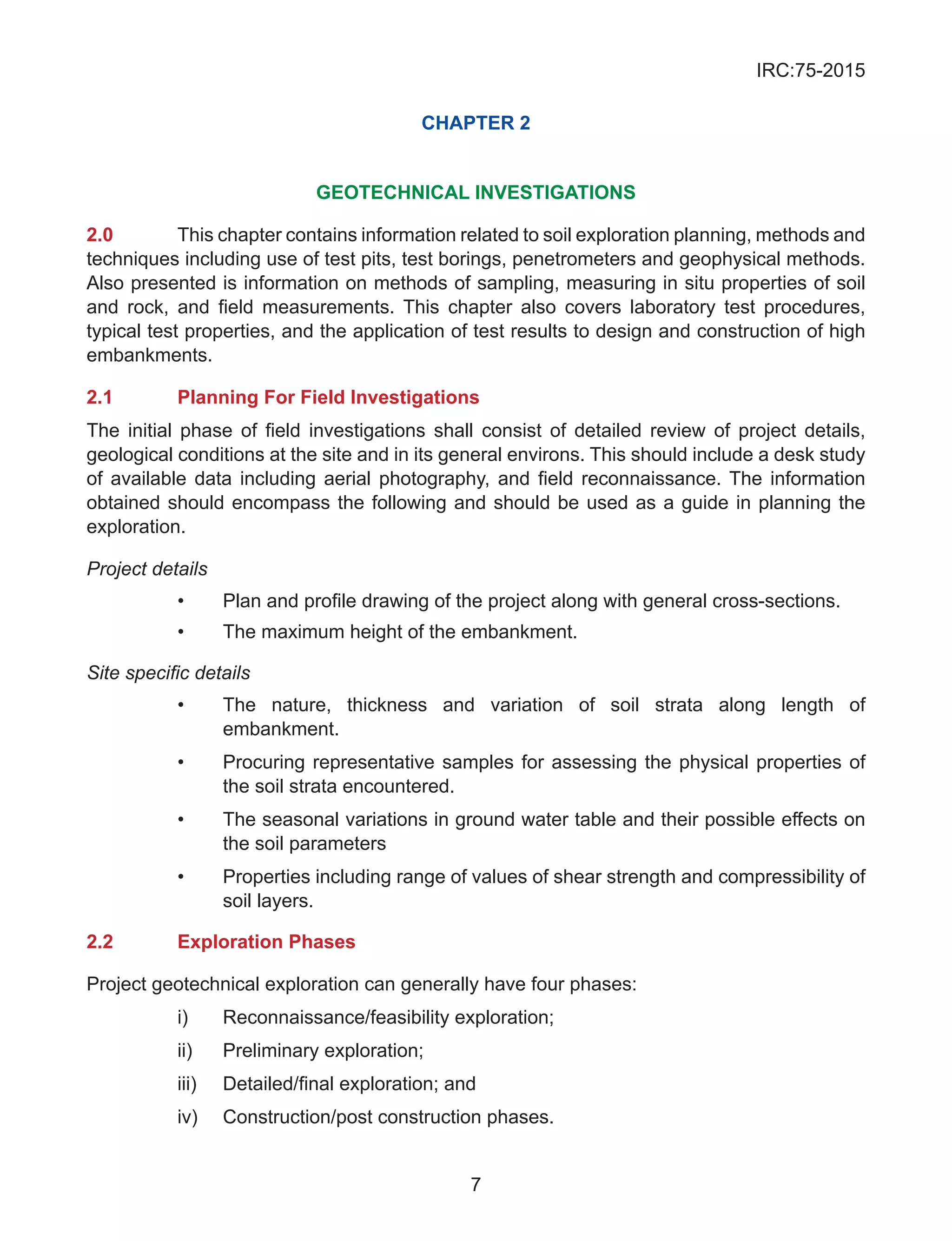 IRC:75-2015 GUIDELINES FOR THE DESIGN OF HIGH EMBANKMENTS | PDF
