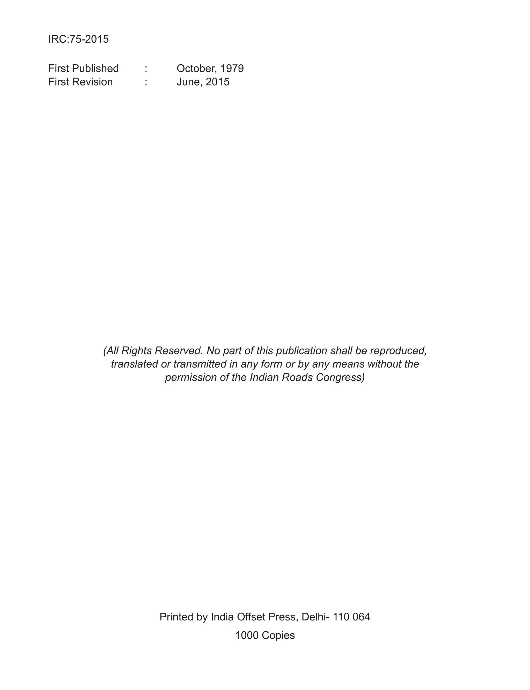 IRC:75-2015 GUIDELINES FOR THE DESIGN OF HIGH EMBANKMENTS | PDF