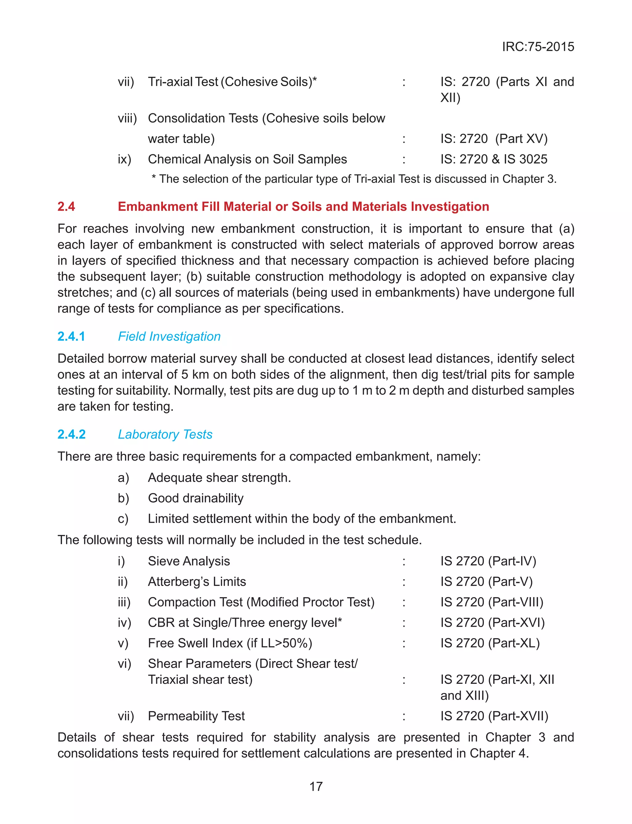 IRC:75-2015 GUIDELINES FOR THE DESIGN OF HIGH EMBANKMENTS | PDF