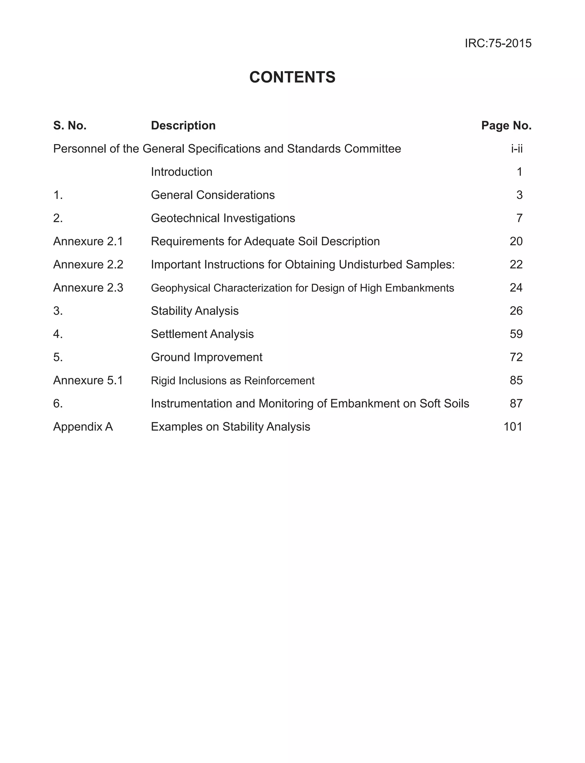 IRC:75-2015 GUIDELINES FOR THE DESIGN OF HIGH EMBANKMENTS | PDF