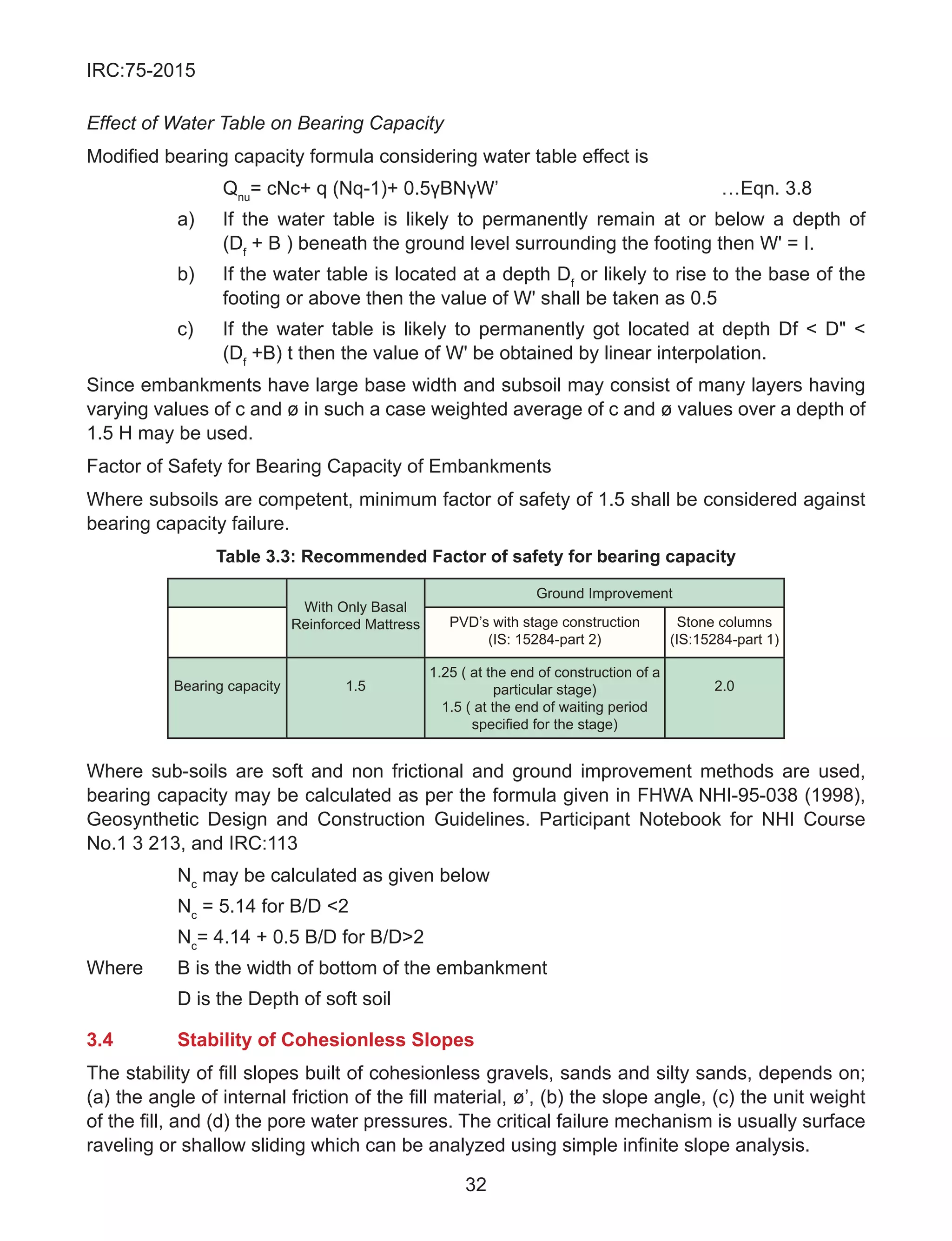 IRC:75-2015 GUIDELINES FOR THE DESIGN OF HIGH EMBANKMENTS | PDF
