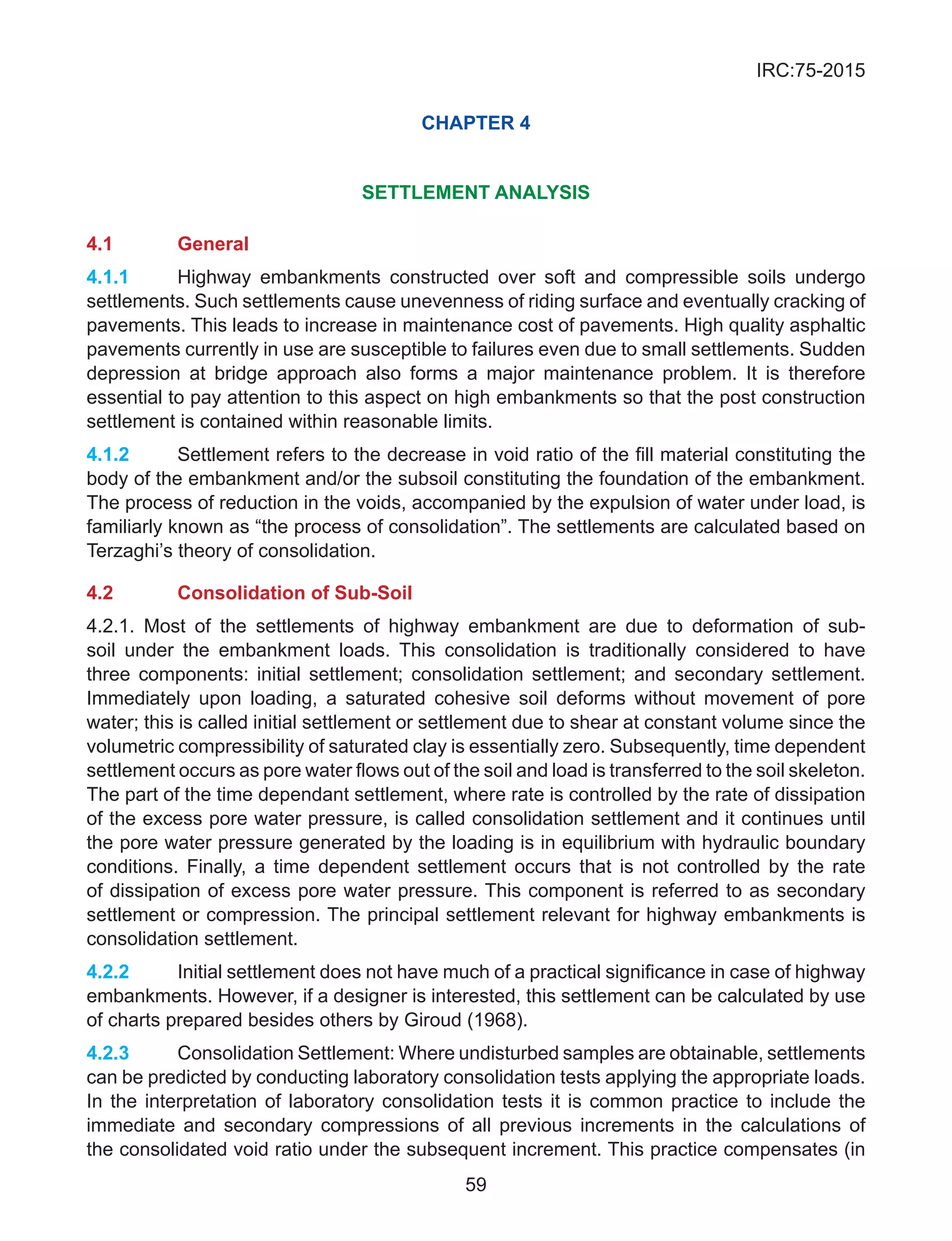IRC:75-2015 GUIDELINES FOR THE DESIGN OF HIGH EMBANKMENTS | PDF