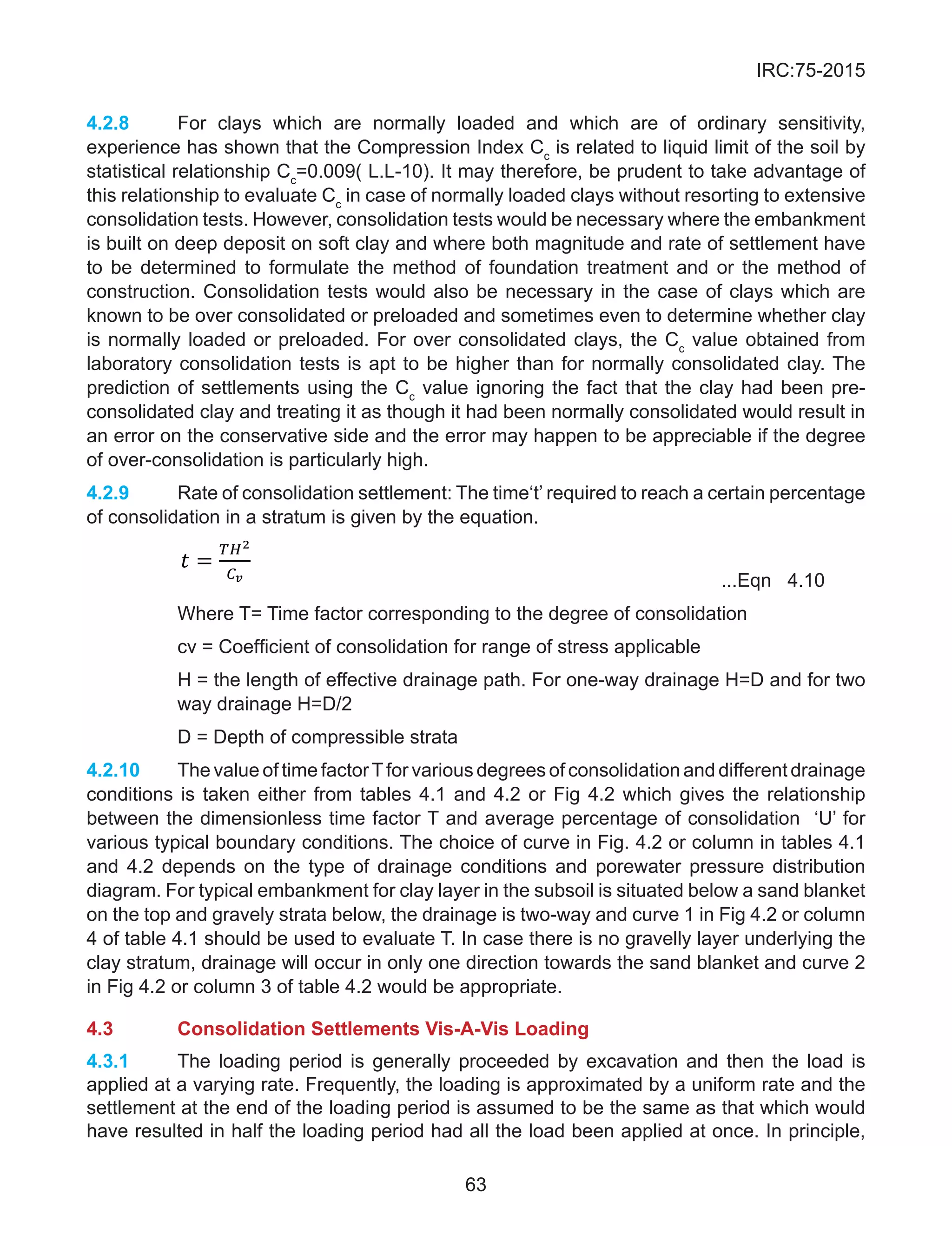 IRC:75-2015 GUIDELINES FOR THE DESIGN OF HIGH EMBANKMENTS | PDF