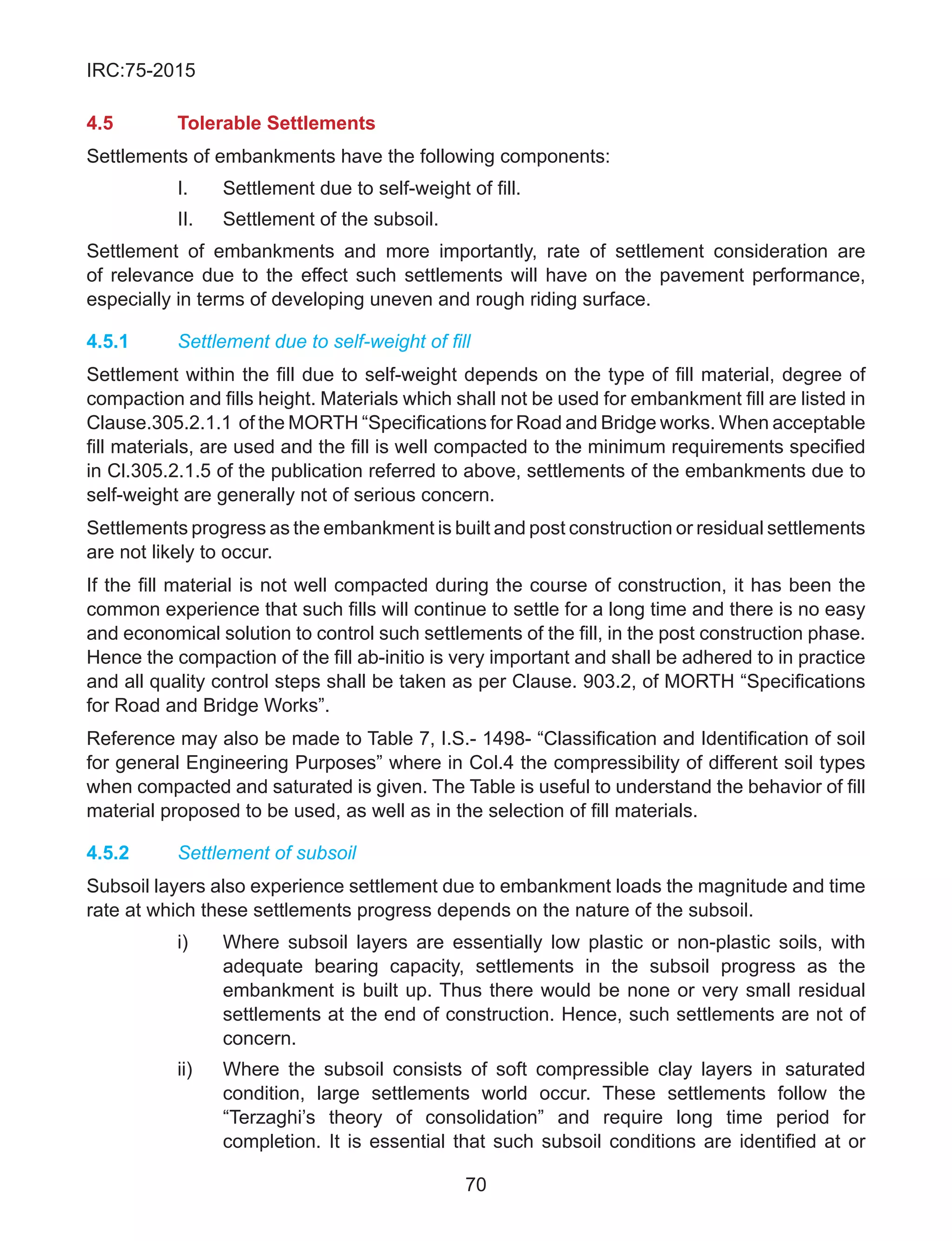 IRC:75-2015 GUIDELINES FOR THE DESIGN OF HIGH EMBANKMENTS | PDF