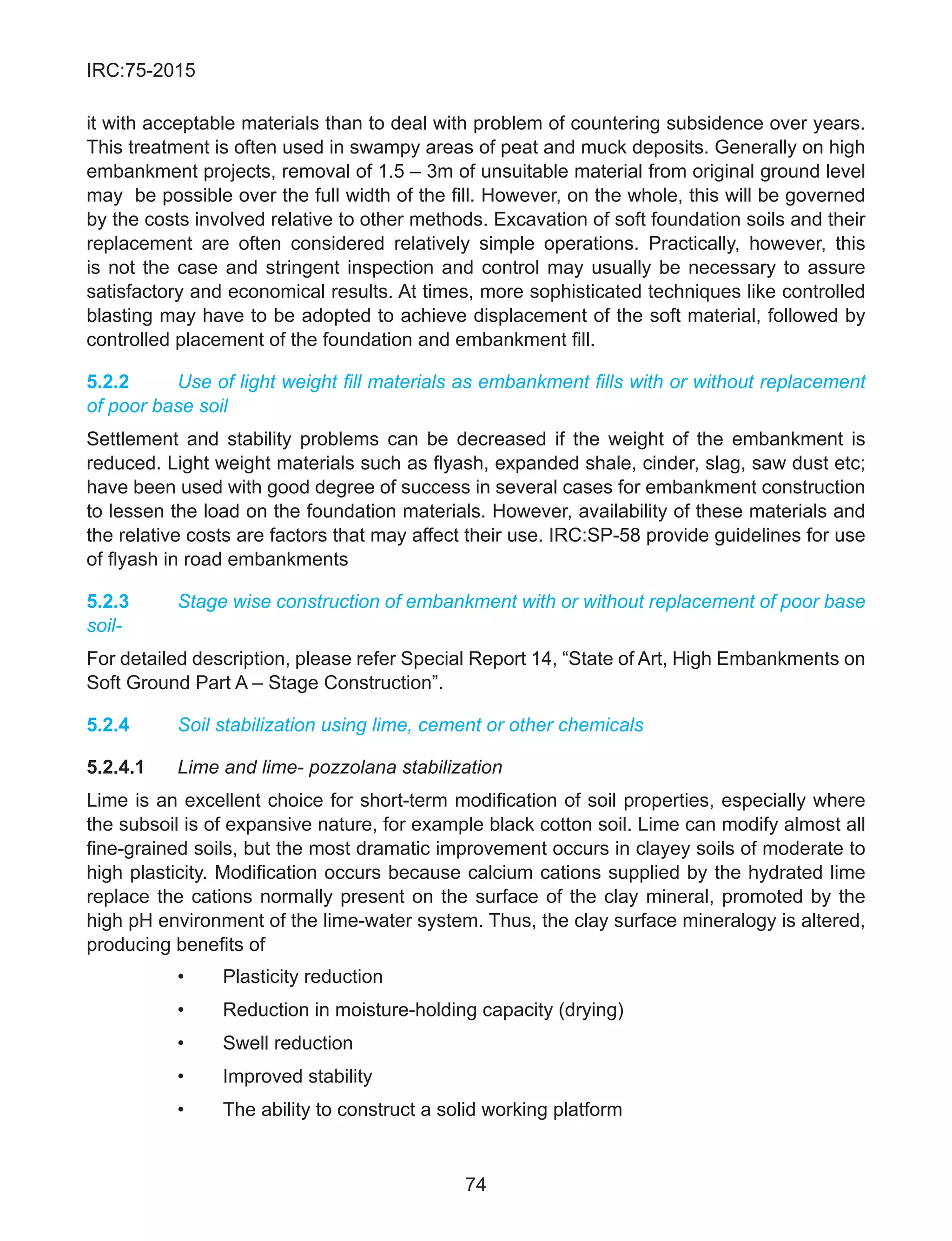 IRC:75-2015 GUIDELINES FOR THE DESIGN OF HIGH EMBANKMENTS | PDF