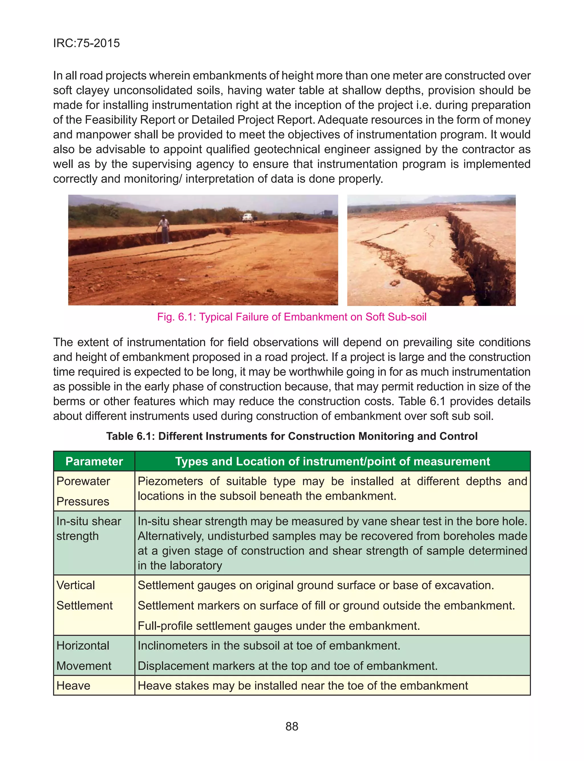 IRC:75-2015 GUIDELINES FOR THE DESIGN OF HIGH EMBANKMENTS | PDF