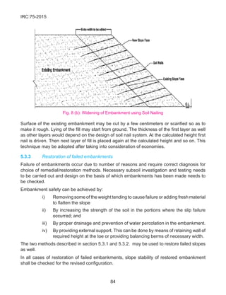IRC:75-2015 GUIDELINES FOR THE DESIGN OF HIGH EMBANKMENTS | PDF