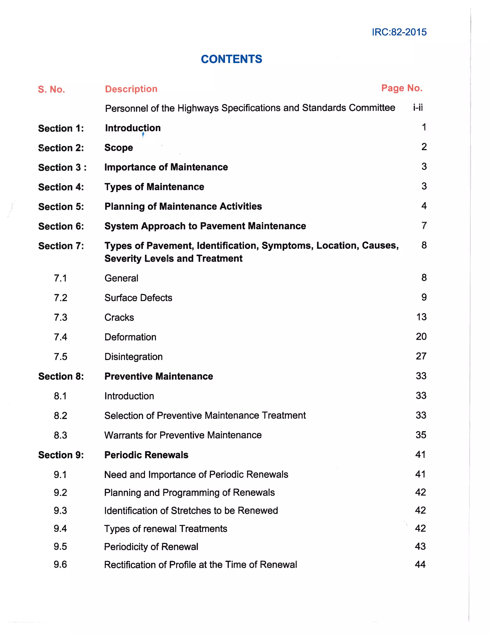 IRC:82-2015 Code of Practice for Maintenance of Bituminous Surfaces of Highways (First Revision ...