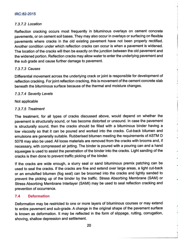 IRC:82-2015 Code of Practice for Maintenance of Bituminous Surfaces of Highways (First Revision ...