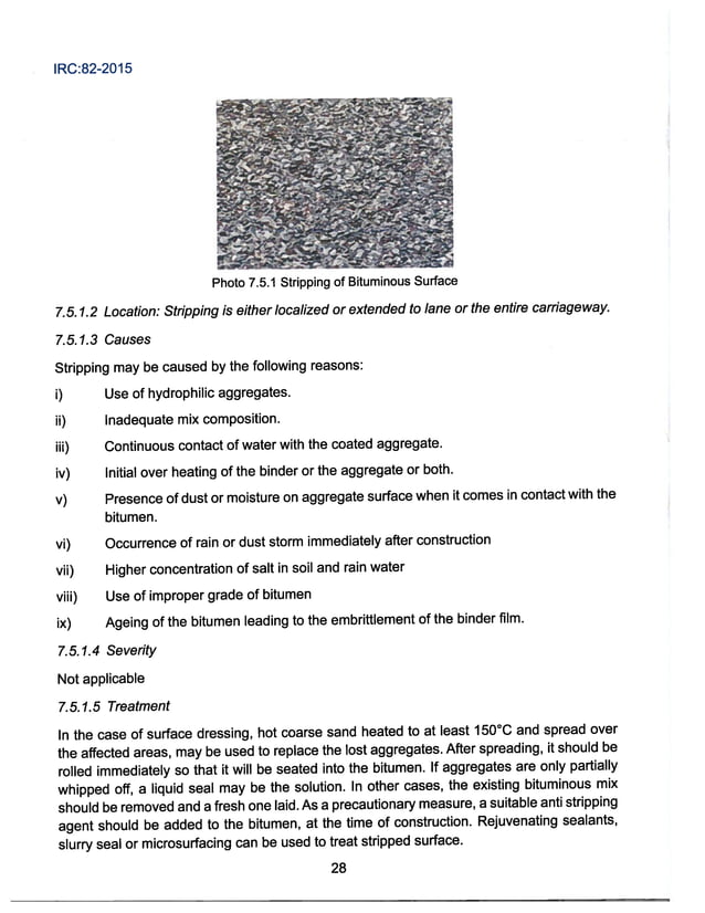 IRC:82-2015 Code of Practice for Maintenance of Bituminous Surfaces of Highways (First Revision ...