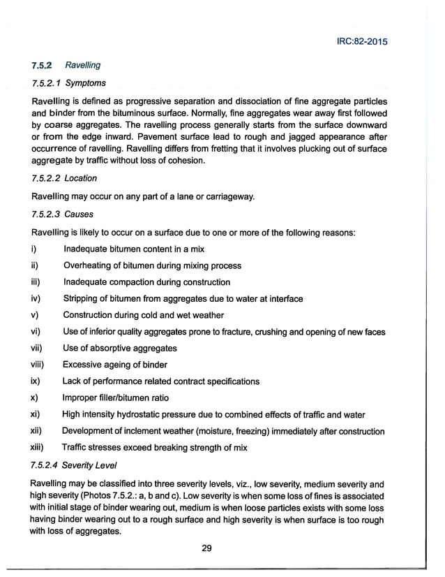 IRC:82-2015 Code of Practice for Maintenance of Bituminous Surfaces of Highways (First Revision ...