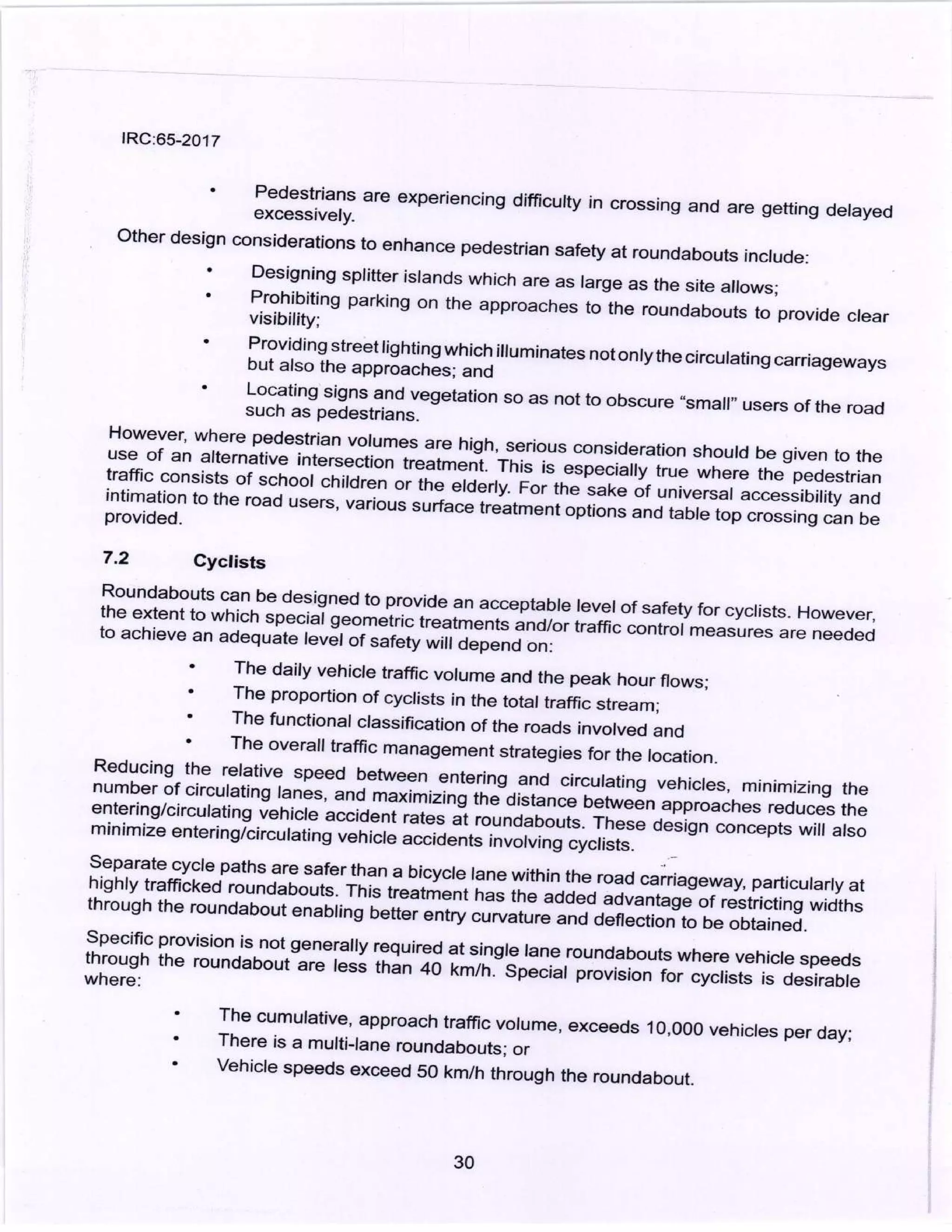 Guidelines for Planning and Design of Roundabouts - IRC: 65 -2017 | PDF