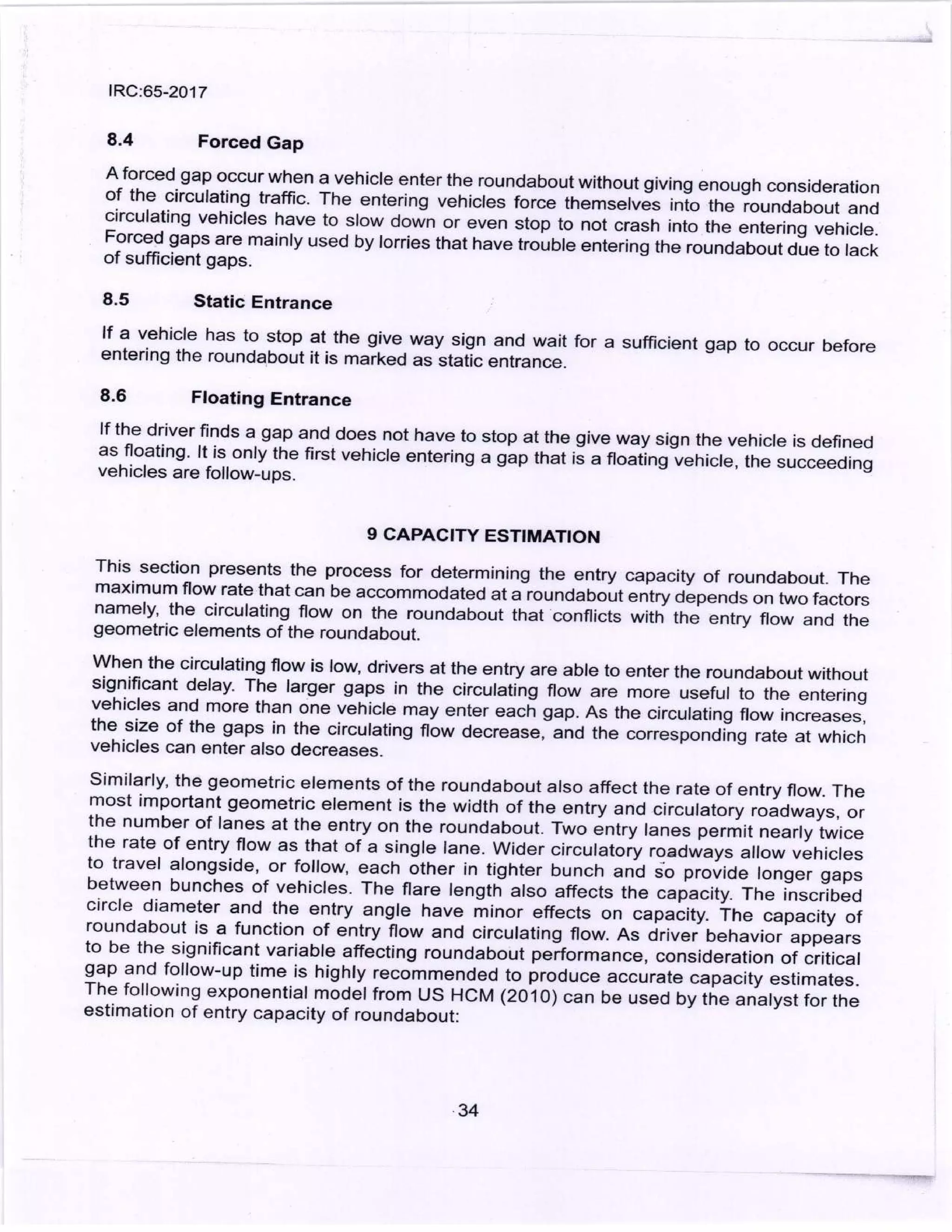 Guidelines for Planning and Design of Roundabouts - IRC: 65 -2017 | PDF