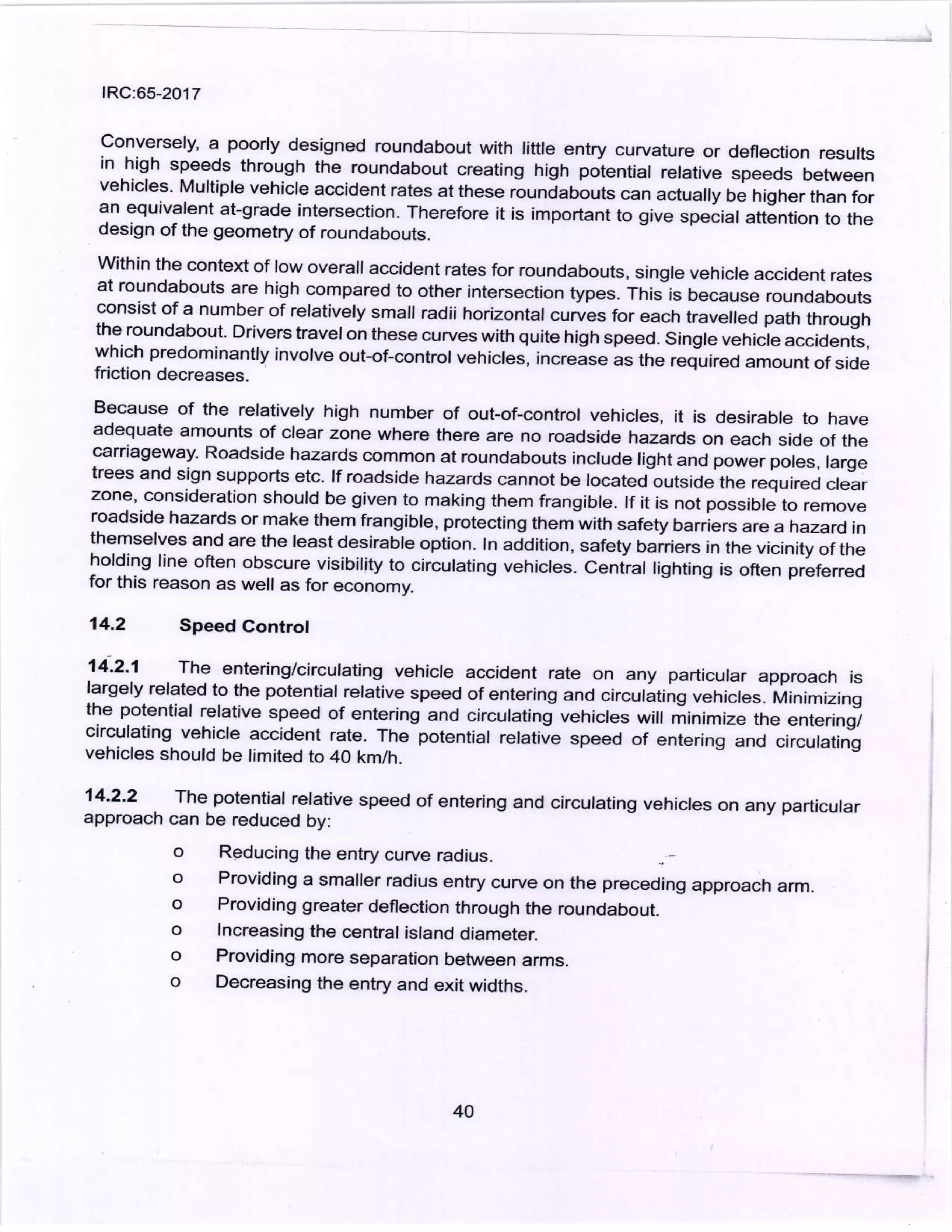 Guidelines for Planning and Design of Roundabouts - IRC: 65 -2017 | PDF