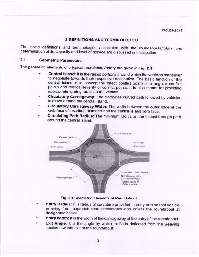 Guidelines for Planning and Design of Roundabouts - IRC: 65 -2017 | PDF