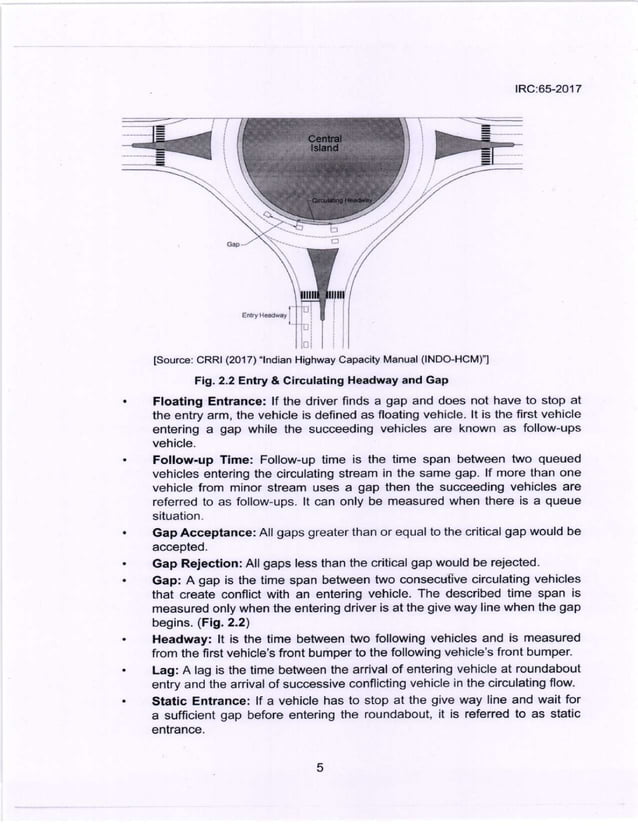 Guidelines for Planning and Design of Roundabouts - IRC: 65 -2017 | PDF