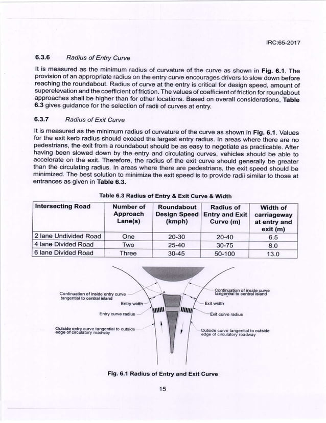 Guidelines for Planning and Design of Roundabouts - IRC: 65 -2017 | PDF