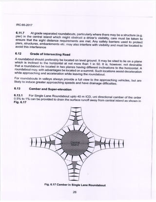 Guidelines for Planning and Design of Roundabouts - IRC: 65 -2017 | PDF