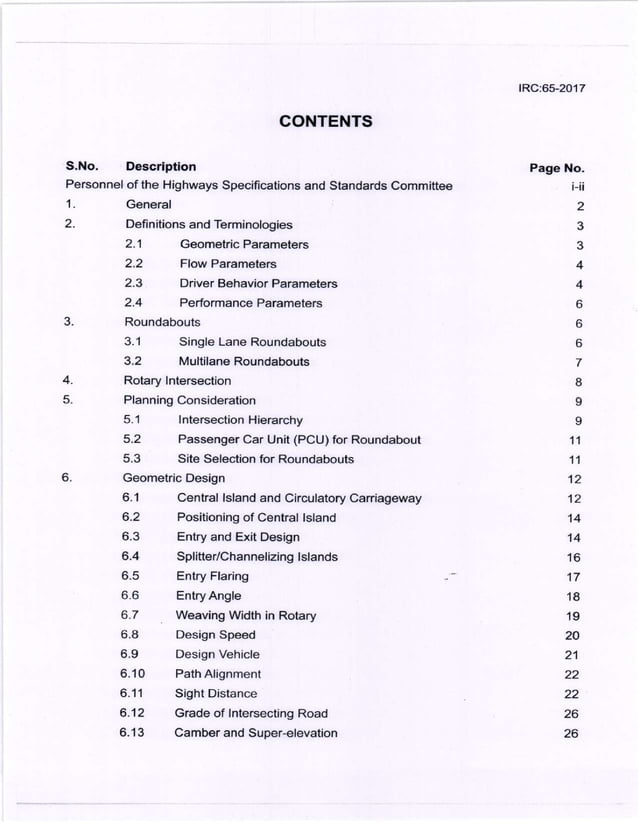 Guidelines for Planning and Design of Roundabouts - IRC: 65 -2017 | PDF