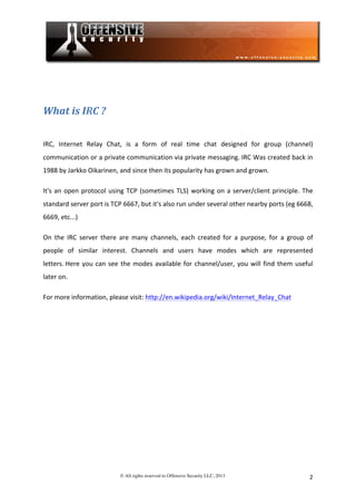IRC Guide by Offensive Security | PDF