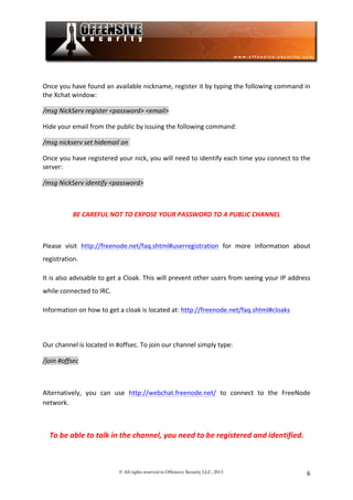 IRC Guide by Offensive Security | PDF