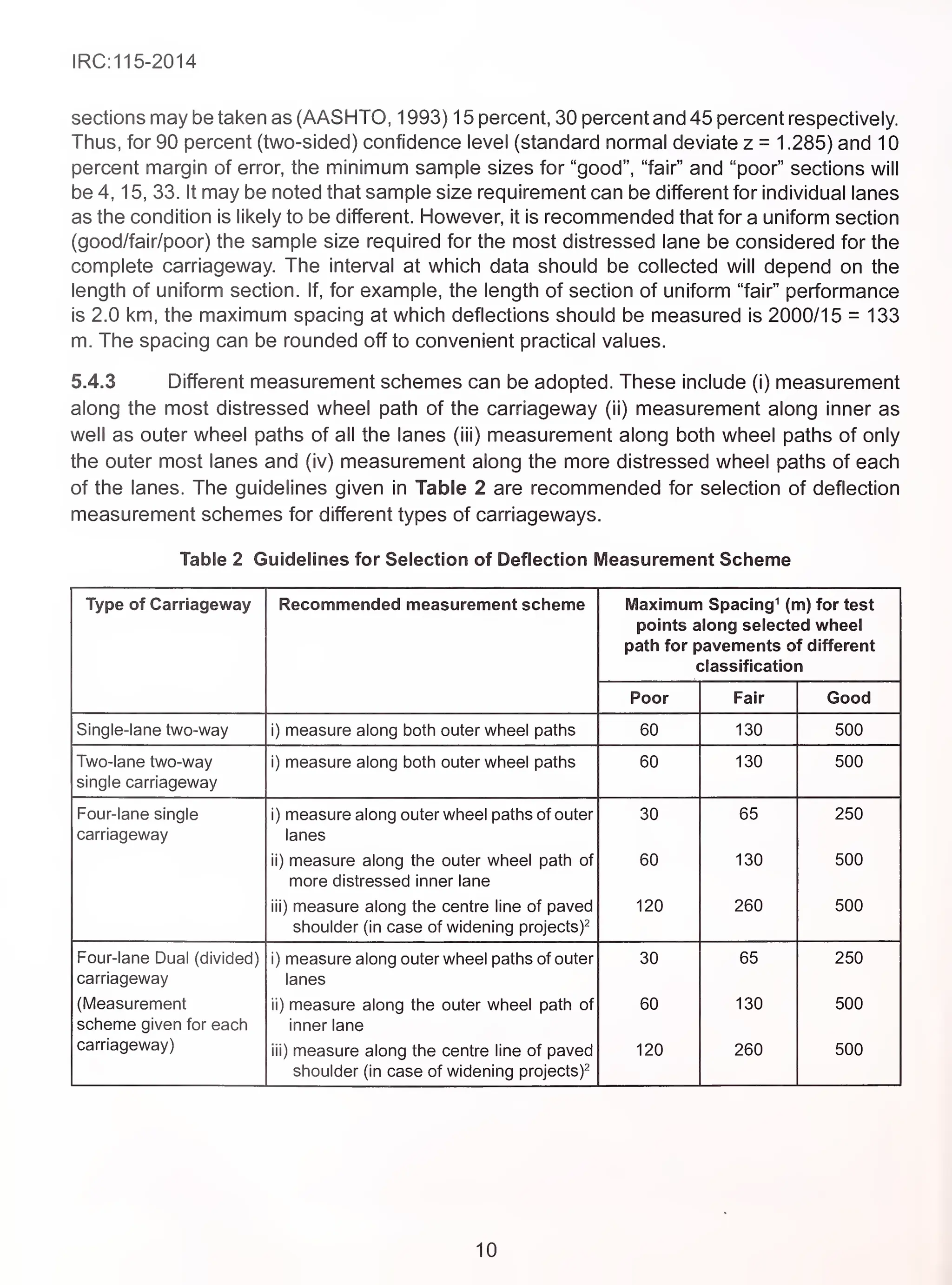 IRC115-2014 GUIDELINES FOR STRUCTURAL EVALUATION AND STRENGTHENING OF FLEXIBLE ROAD PAVEMENTS ...
