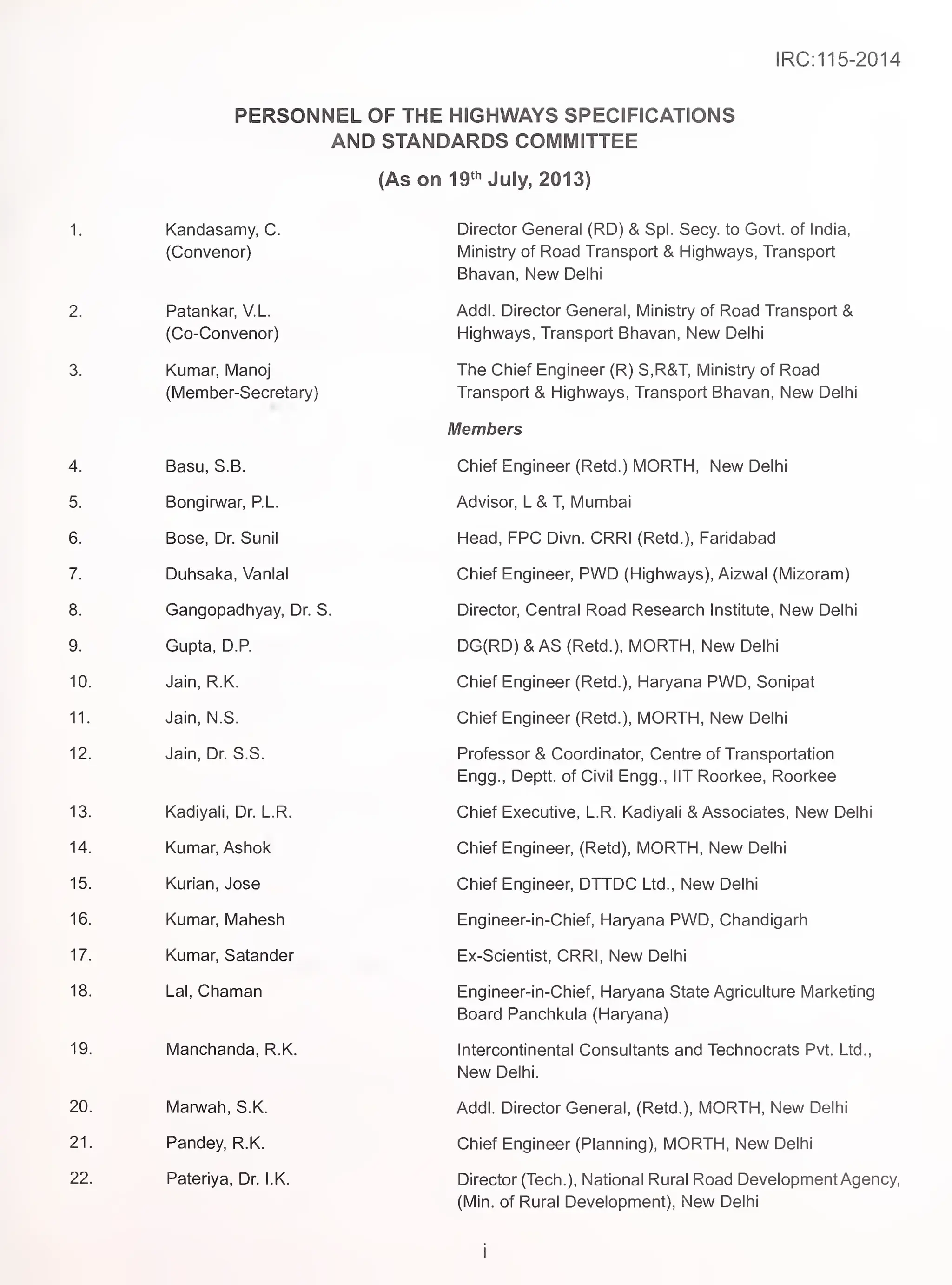 IRC115-2014 GUIDELINES FOR STRUCTURAL EVALUATION AND STRENGTHENING OF ...