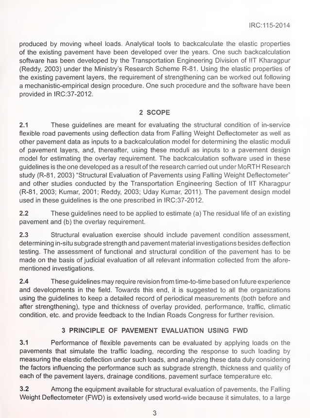 IRC115-2014 GUIDELINES FOR STRUCTURAL EVALUATION AND STRENGTHENING OF FLEXIBLE ROAD PAVEMENTS ...