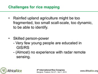 Mapping rice and rice growing environments in West-Africa using remote sensing and spatial ...