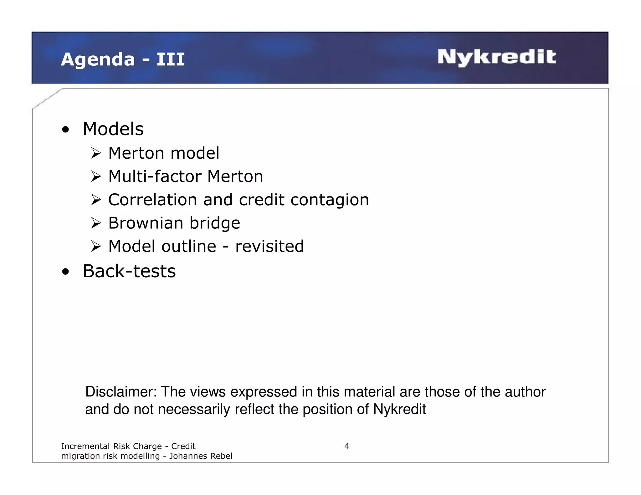 Incremental Risk Charge - Credit Migration Risk | PDF