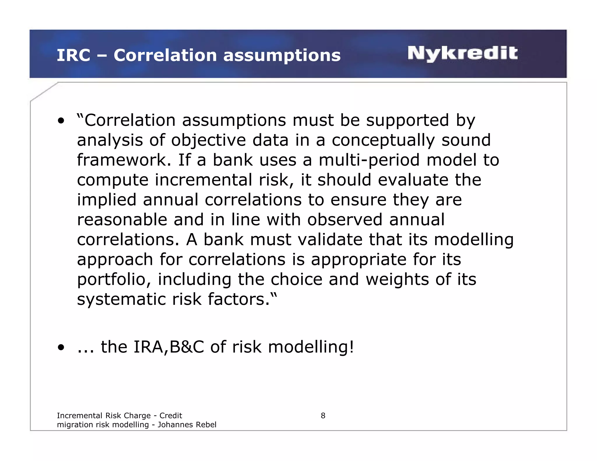 Incremental Risk Charge - Credit Migration Risk | PDF