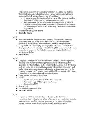 IRC Internship Journal | PDF